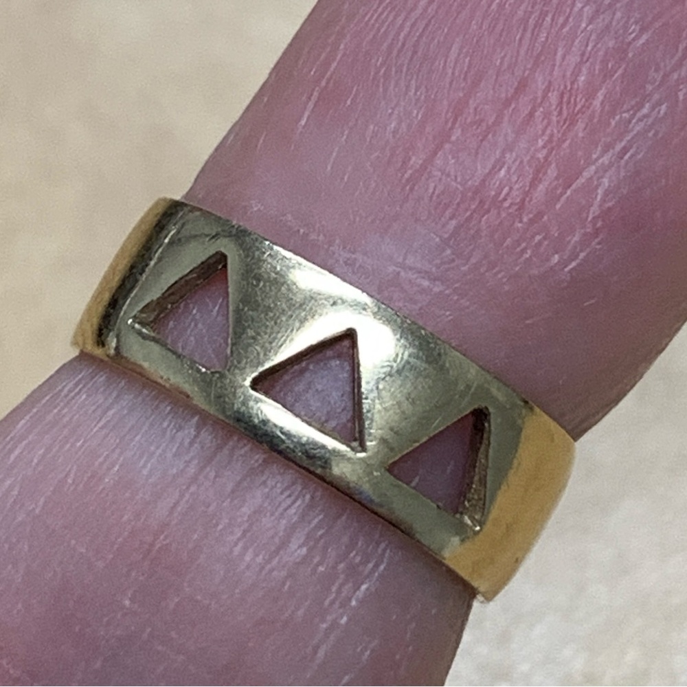 10k Gold Tri Delta Sorority Wide Band Ring Delta Delt… - Gem